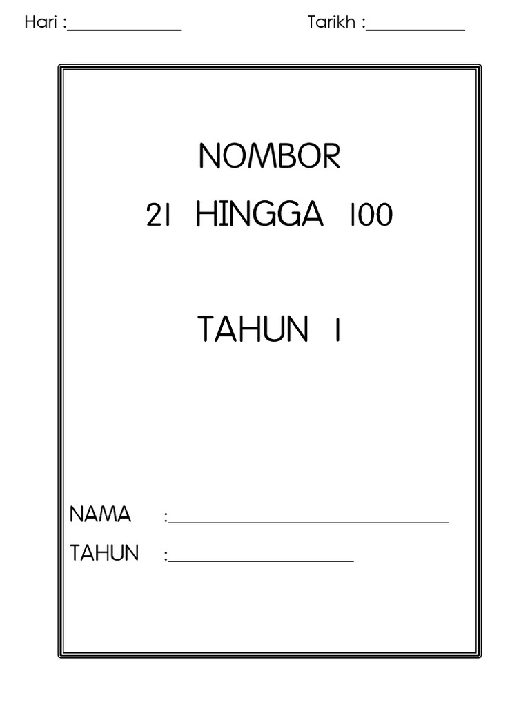 Tajuk 1 NOMBOR 21 Hingga 100 | PDF