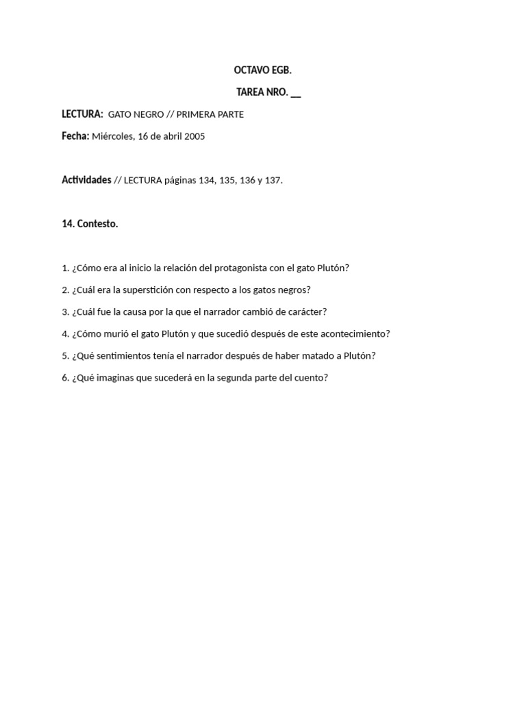 Octavo Egb - Miercoles 16 Abril 2025 | PDF