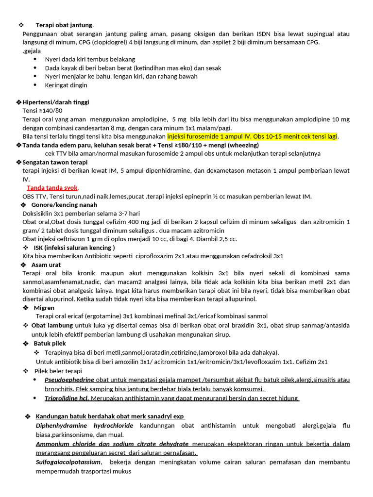 Terapi Obat Jantung | PDF