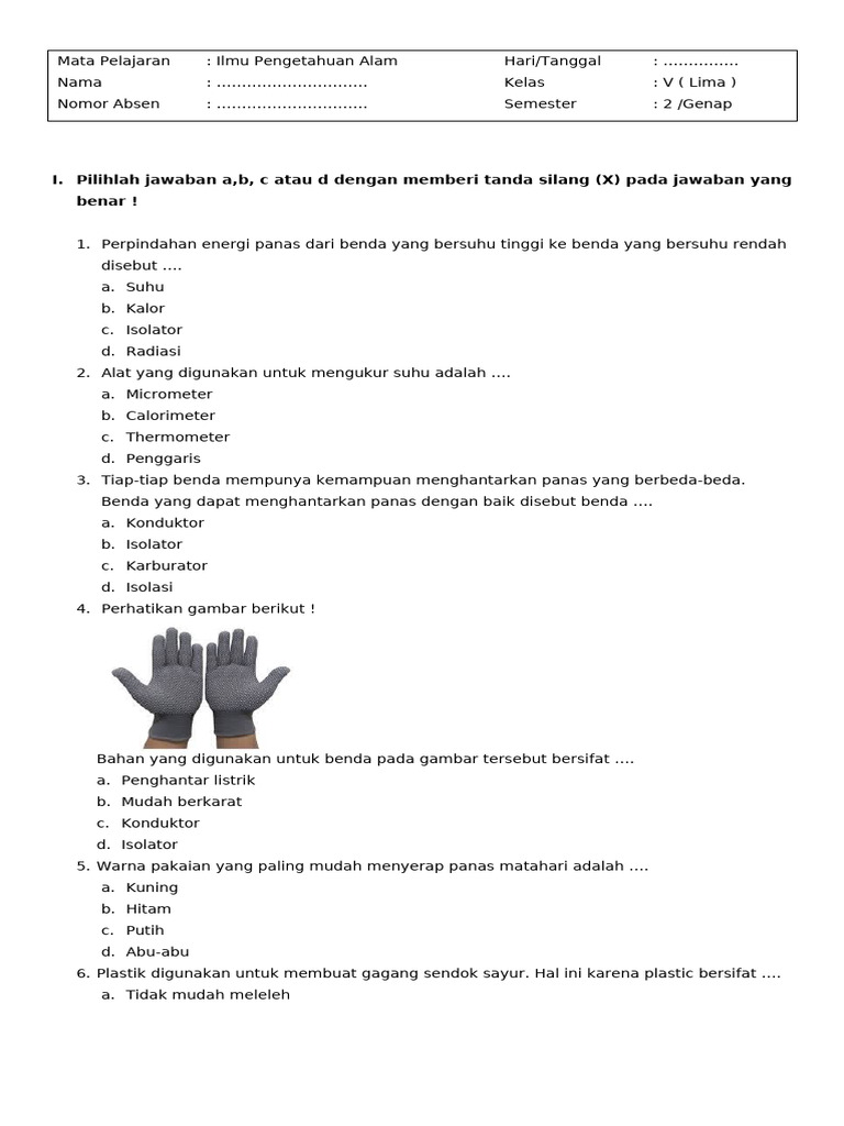 SOAL PAT IPA Kelas 5 & Kunci Jawaban 2024 | PDF