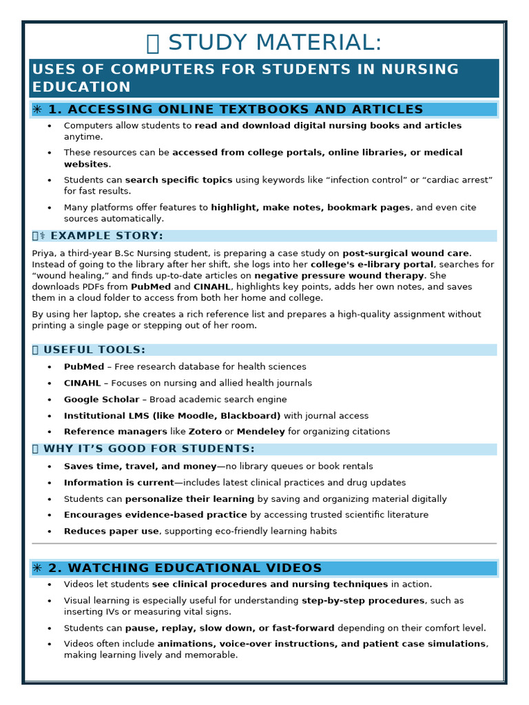 ## Use of Computers For Nursess | PDF | Simulation | Pub Med