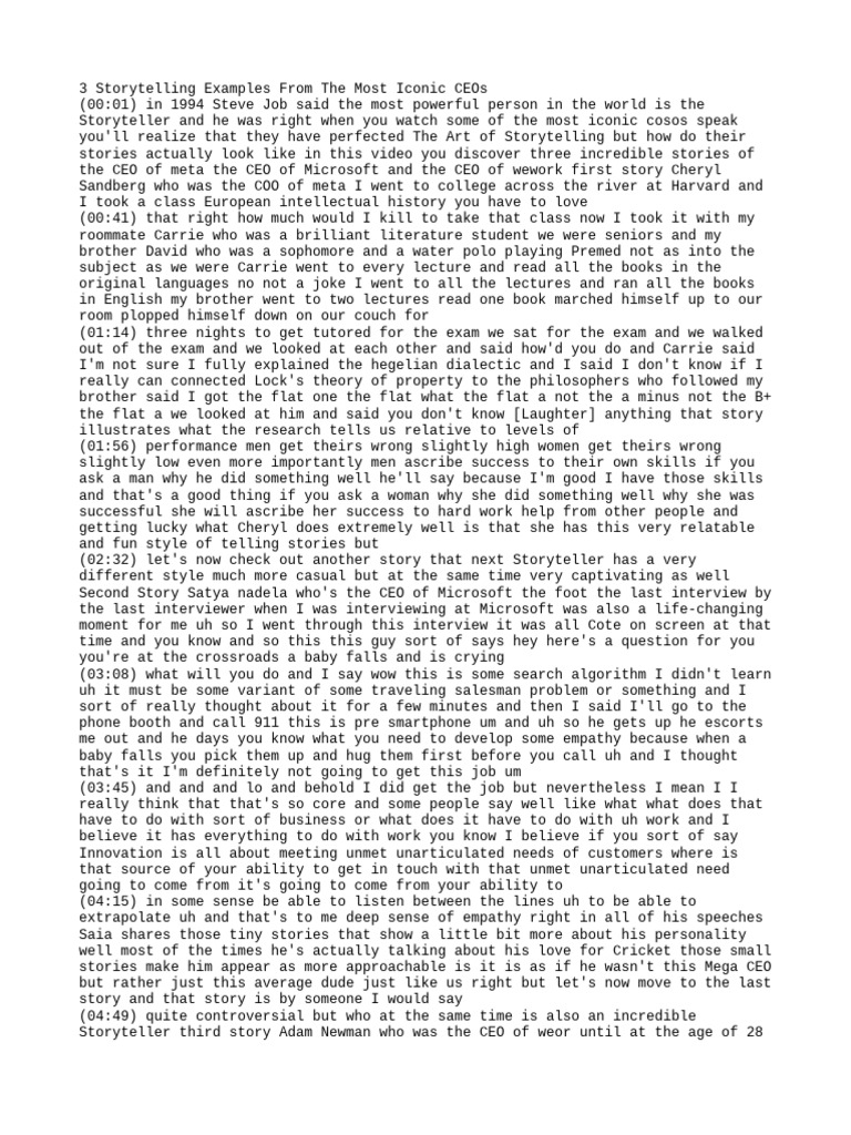 3 Storytelling Examples From The Most Iconic CEOs | PDF