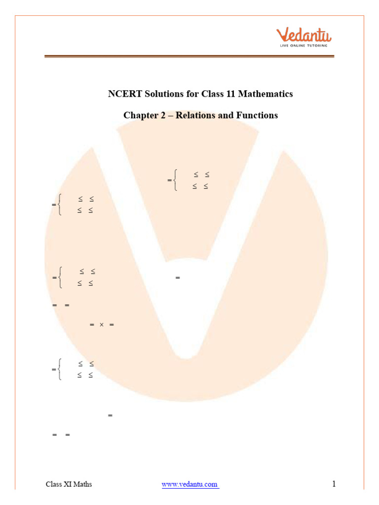 NCERT Solutions For Class 11 Maths Chapter 2 Relations and Functions Miscellaneous Exercise ...