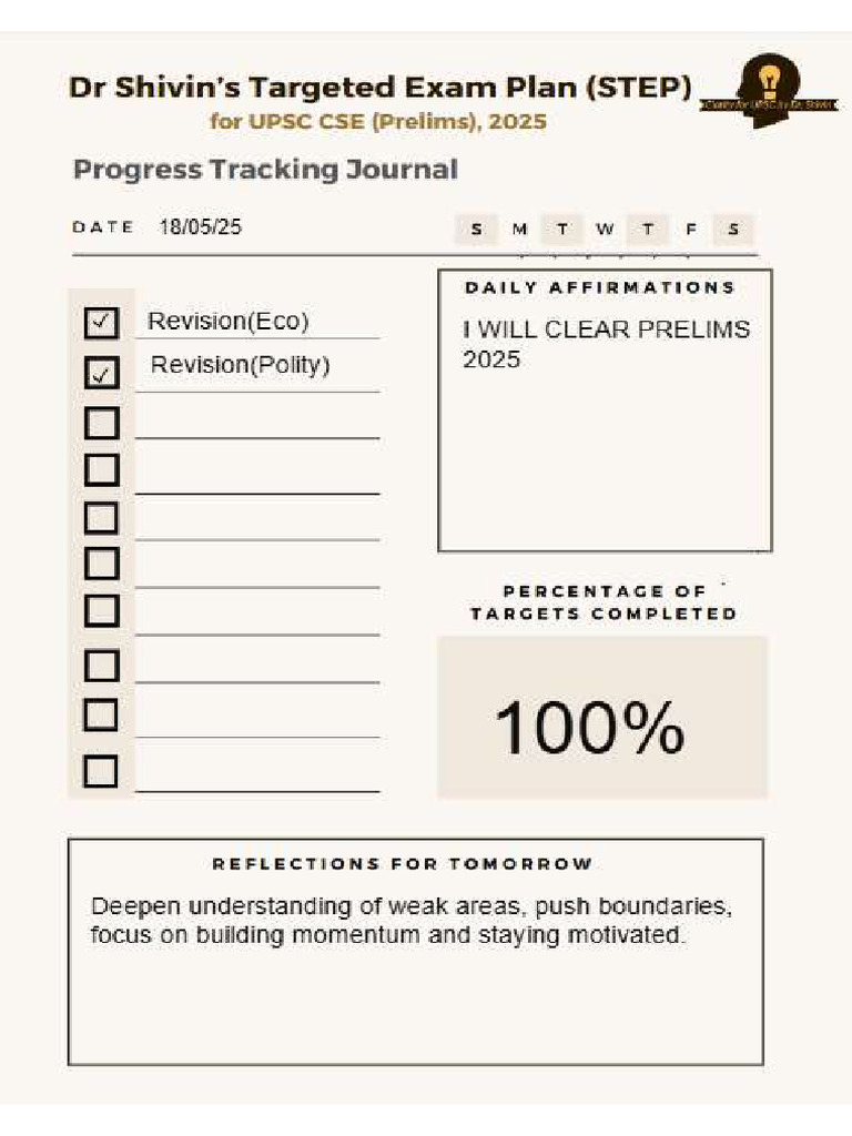 Progress Tracking Journal 18 - May | PDF