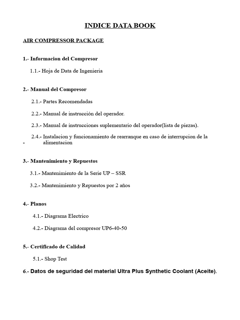 Indice de Data Book | PDF
