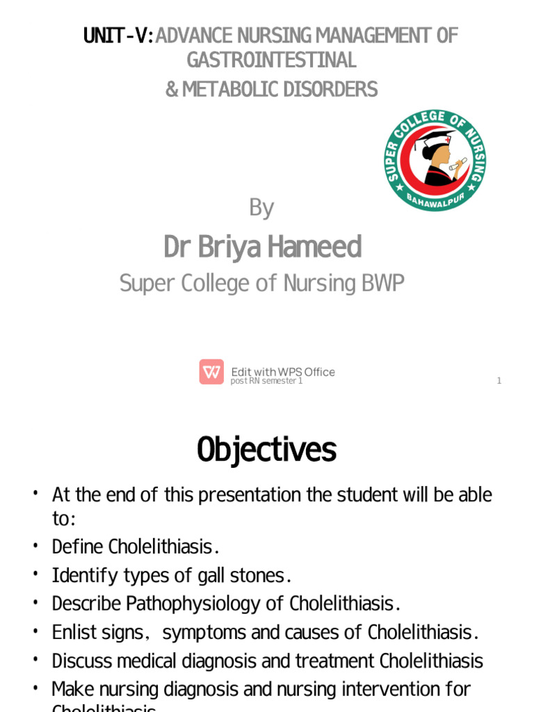 Cholelithiasis - Causes, Symptoms & Nursing Careolelithiasis | PDF | Gallbladder | Digestive System