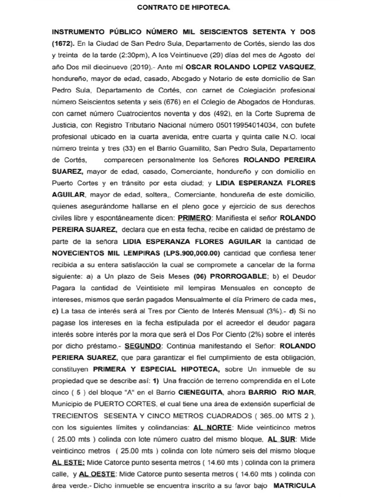 Contrato Hipoteca | PDF