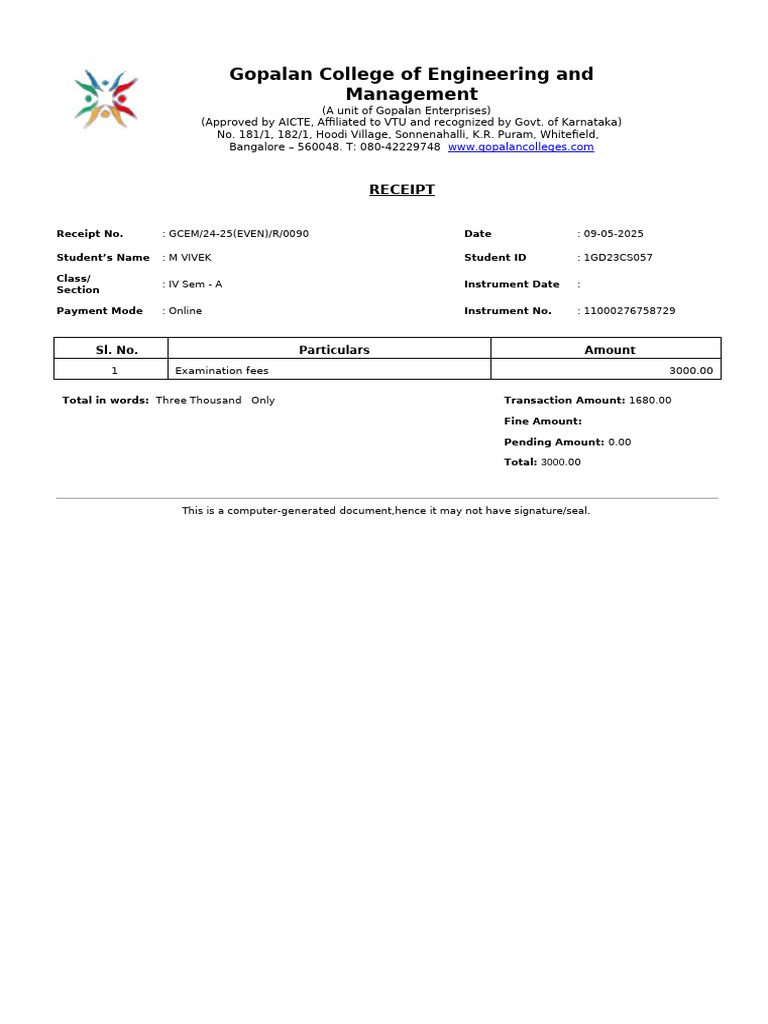 M Vivek 174676606574 | PDF