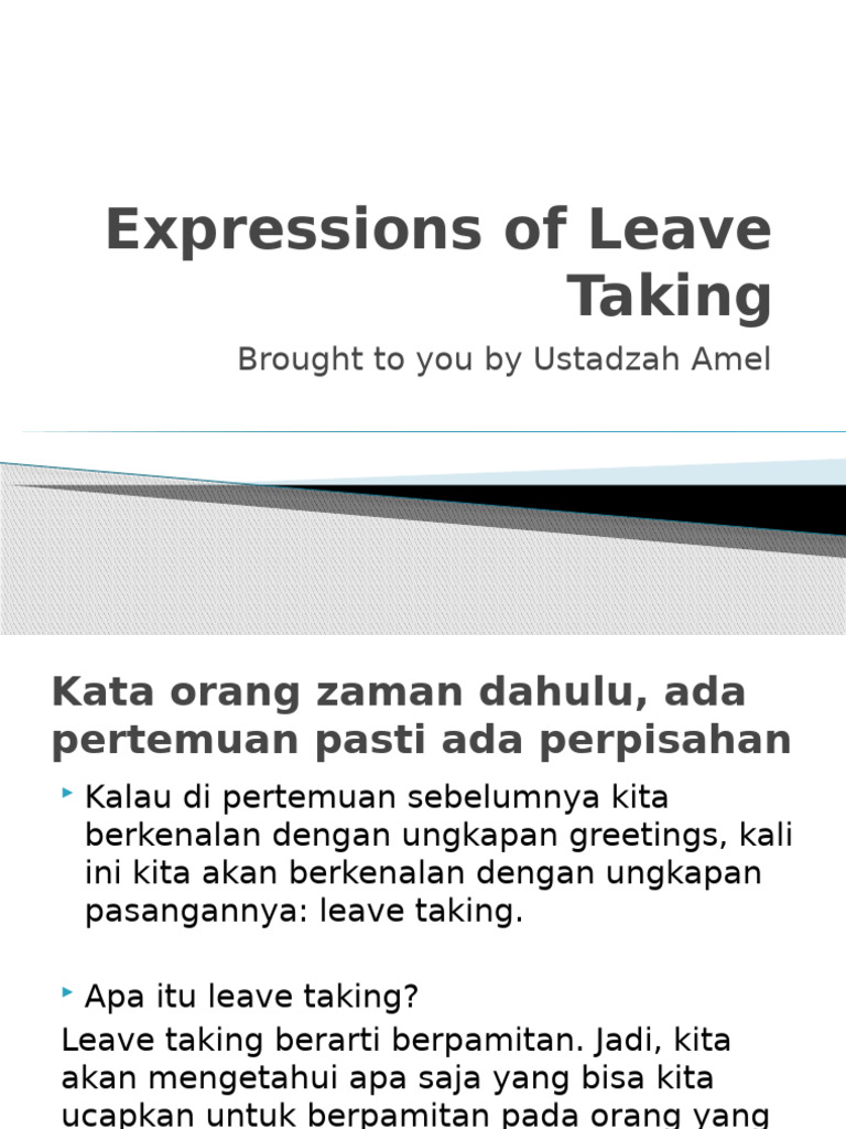 Materi 2 Expressions of Leave Taking | PDF