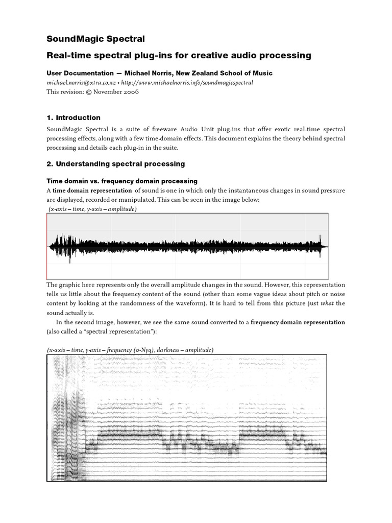 SoundMagic Spectral User Guide | PDF | Interval (Music) | Spectral Density
