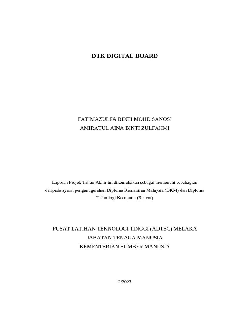 Report Pta Dtk Digital Semua Bab | PDF