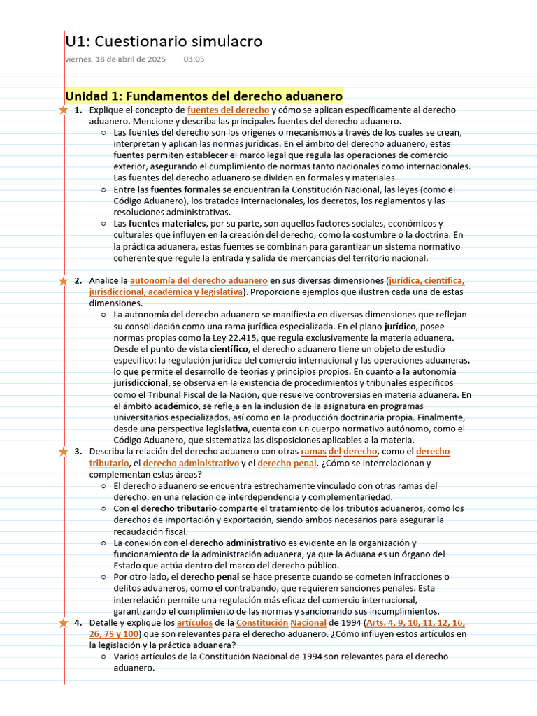 LegAdu Cuestionario U1-U11 COMEXDM v4 | PDF | aduana | Arancel