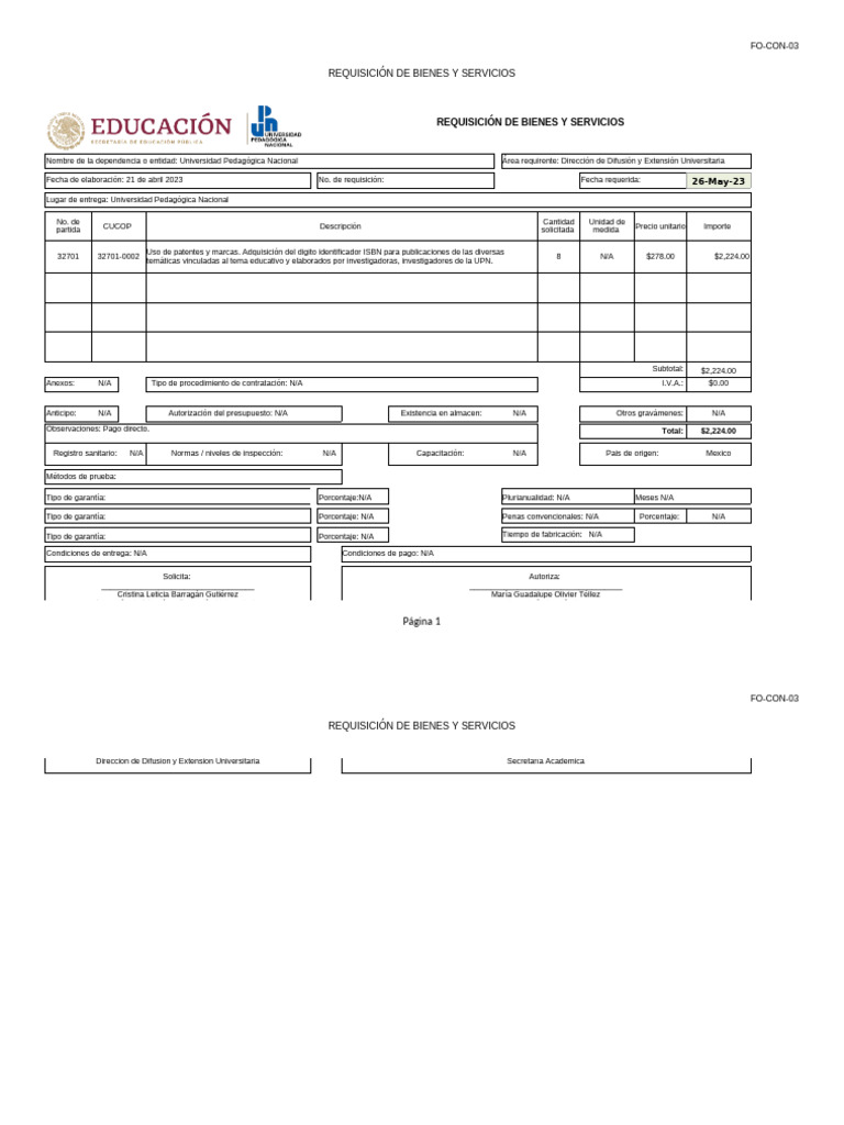 FO-CON-03 Modificación Titular Del Área Abigail Restantes 8 | PDF ...