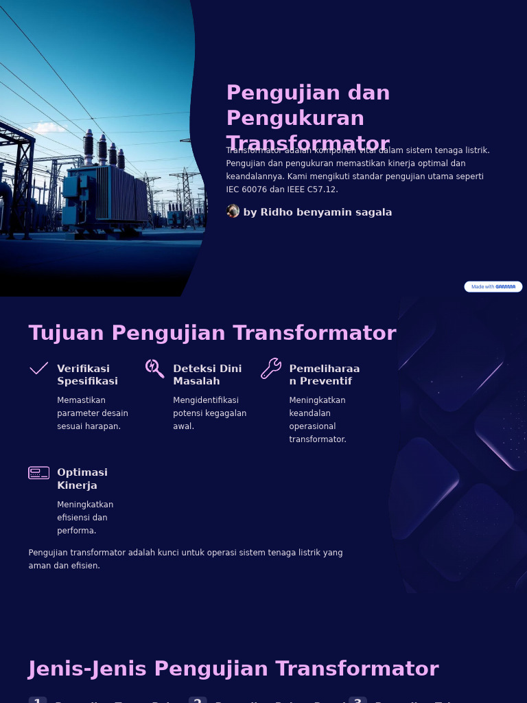 Pengujian Dan Pengukuran Transformator | PDF