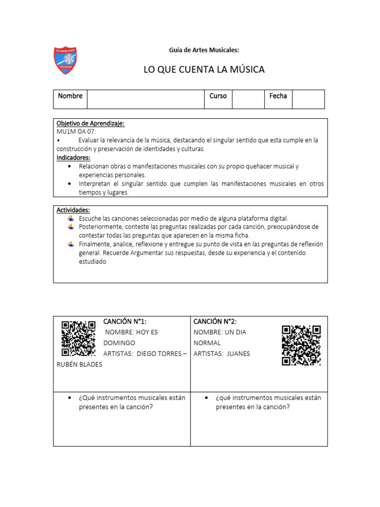 Evaluación de Música y Cultura | PDF | Canciones | Piano