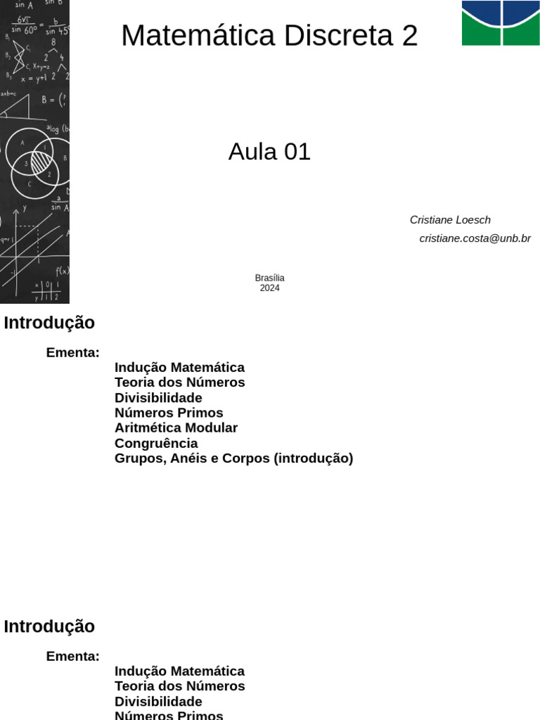 Aula01 Introducao Inducao | PDF | Matemática discreta | Números