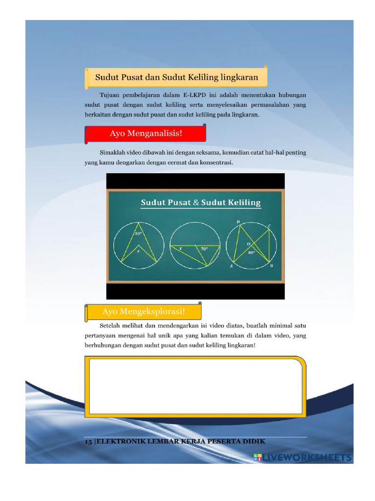 LKPD Sudut Pusat & Sudut Keliling | PDF