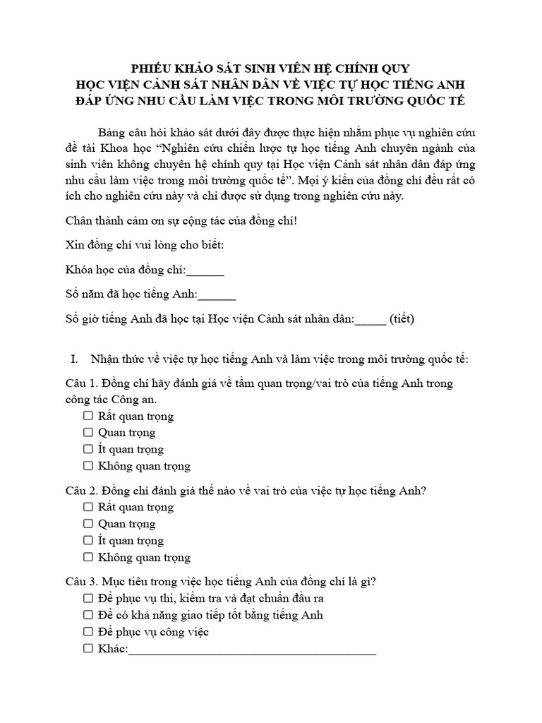 (PPA) Questionnaire Final | PDF