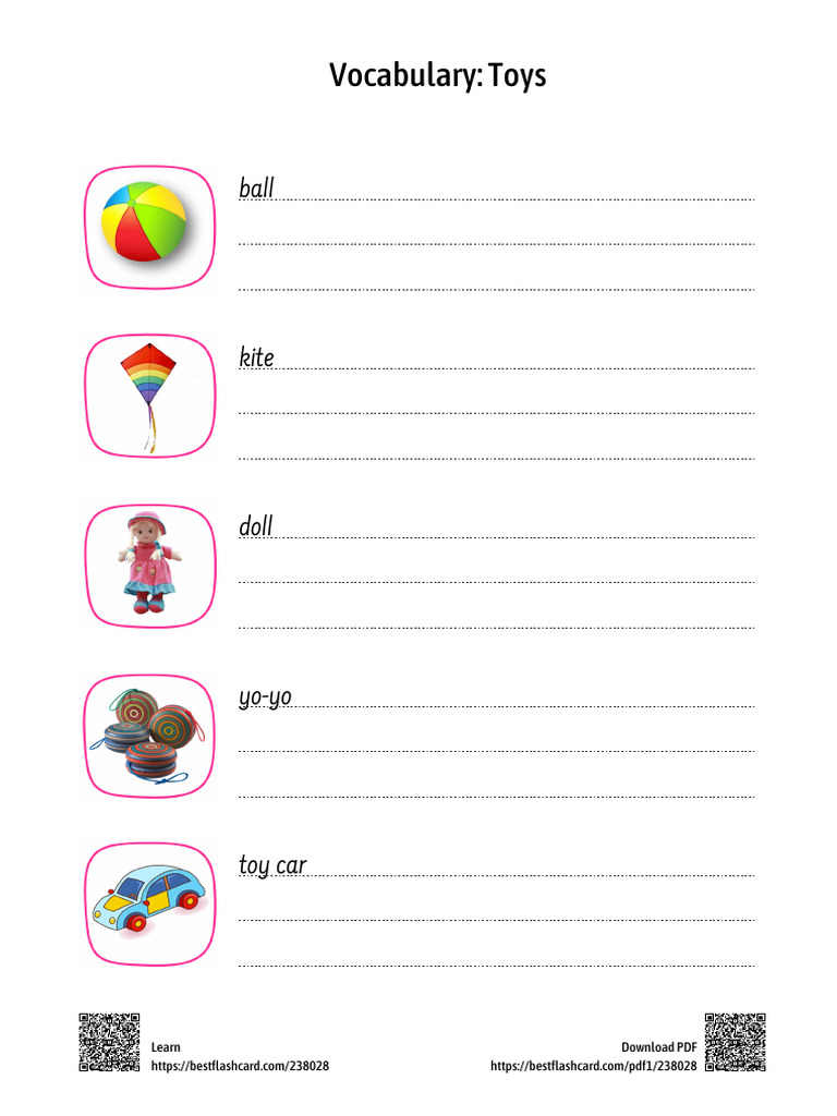 Toy Vocabulary for Kids | PDF