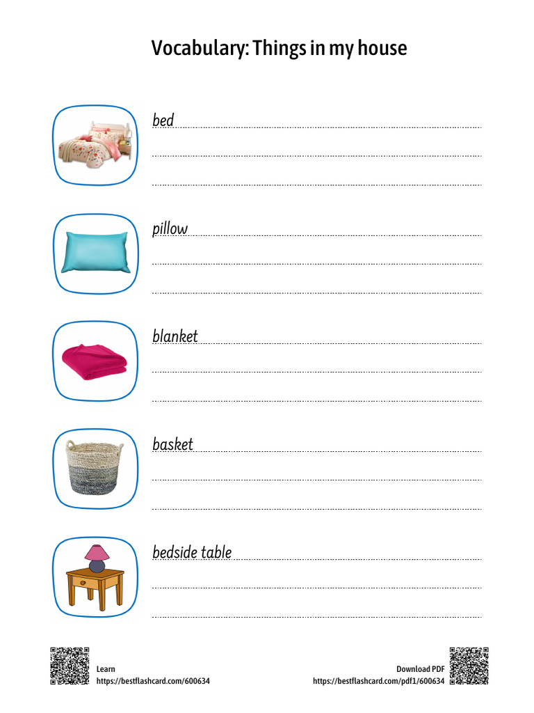 Household Vocabulary Guide | PDF | Domestic Implements