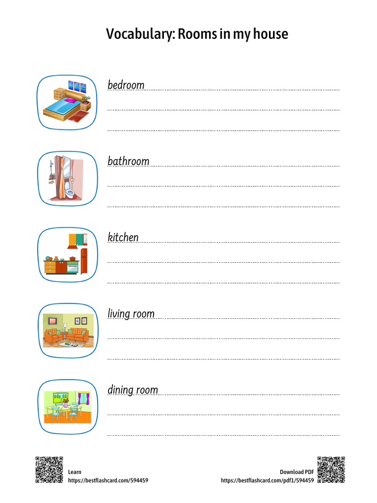 Vocabulary - Rooms in My House | PDF