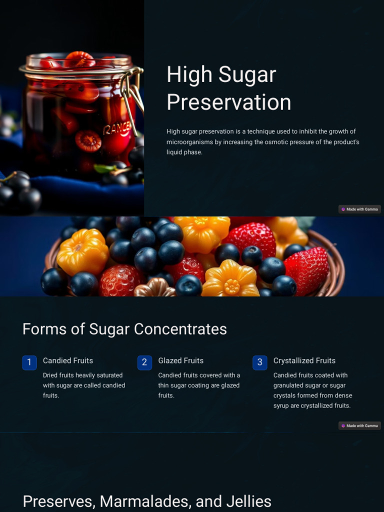 High Sugar Preservation Techniques | PDF | Fruit Preserves | Food Science