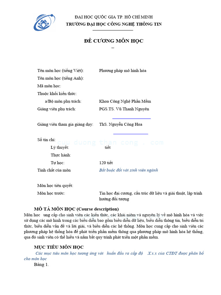 Phuong Phap Mo Hinh Hoa Vu Thanh Nguyen de Cuong Mon Hoc Cdio 3.0 Phuongphapmohinhhoa ...