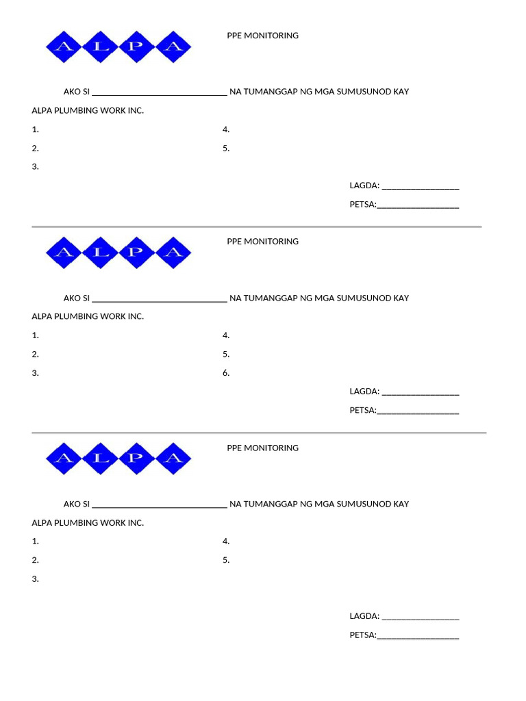 Ppe Monitoring Letter | PDF