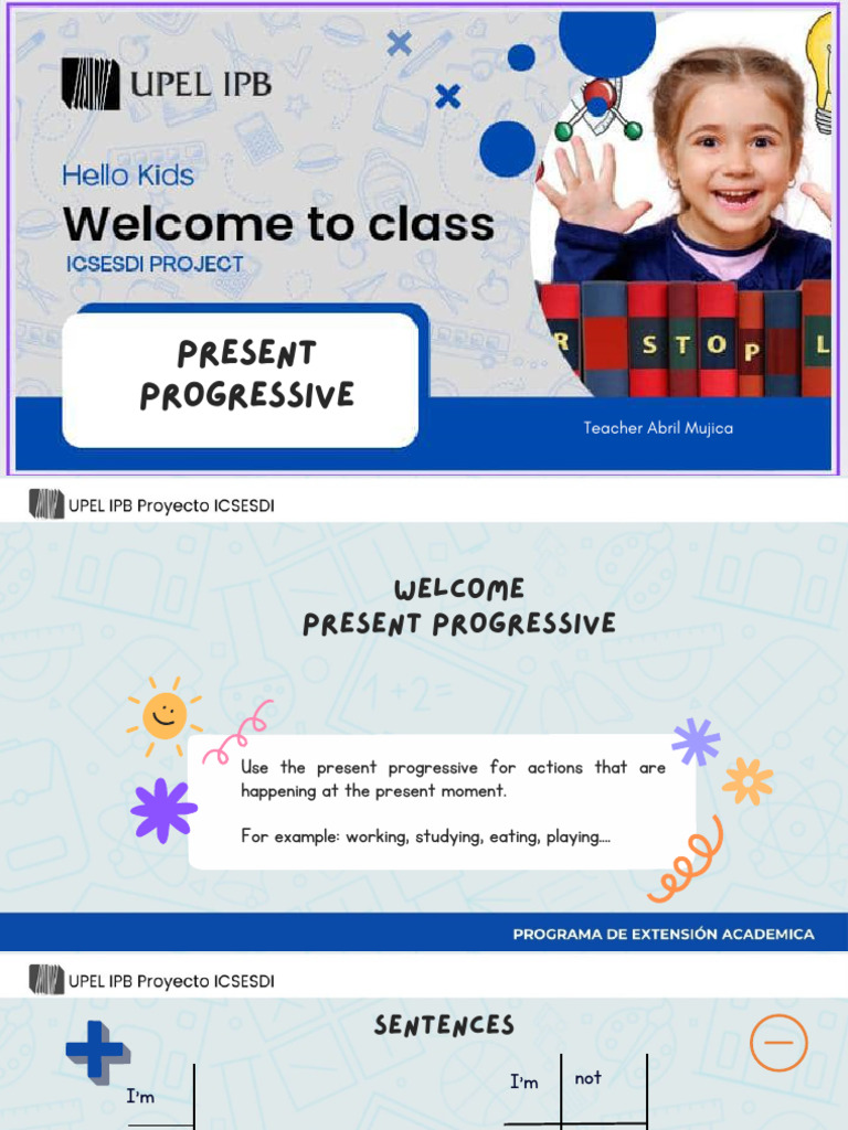 Class 1 Present Progressive-Teacher Abril Mujica | PDF | Linguistic ...