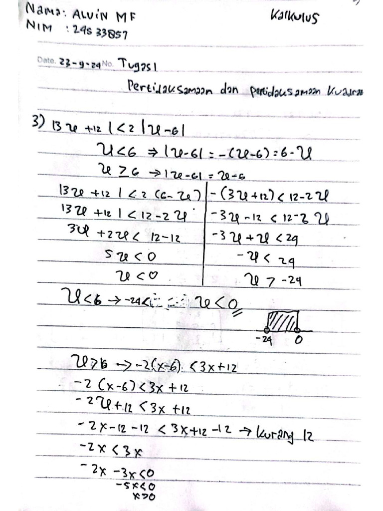 Alvin Mohammad Fachreza - 24533857 - Tugas Kalkulus Dasar - 1 | PDF