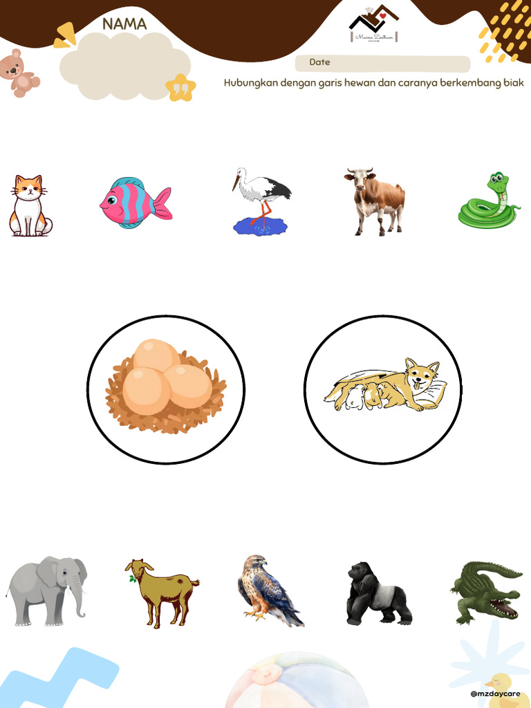 Aktivitas Worksheet Pencocokan Hewan | PDF