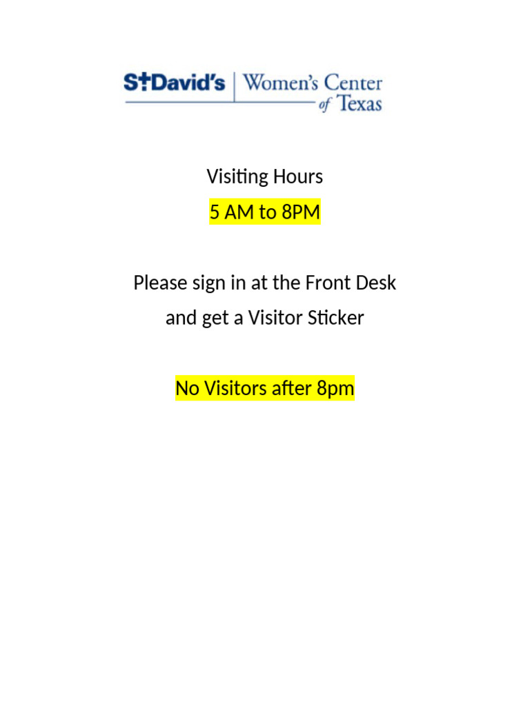 Visiting Hours | PDF