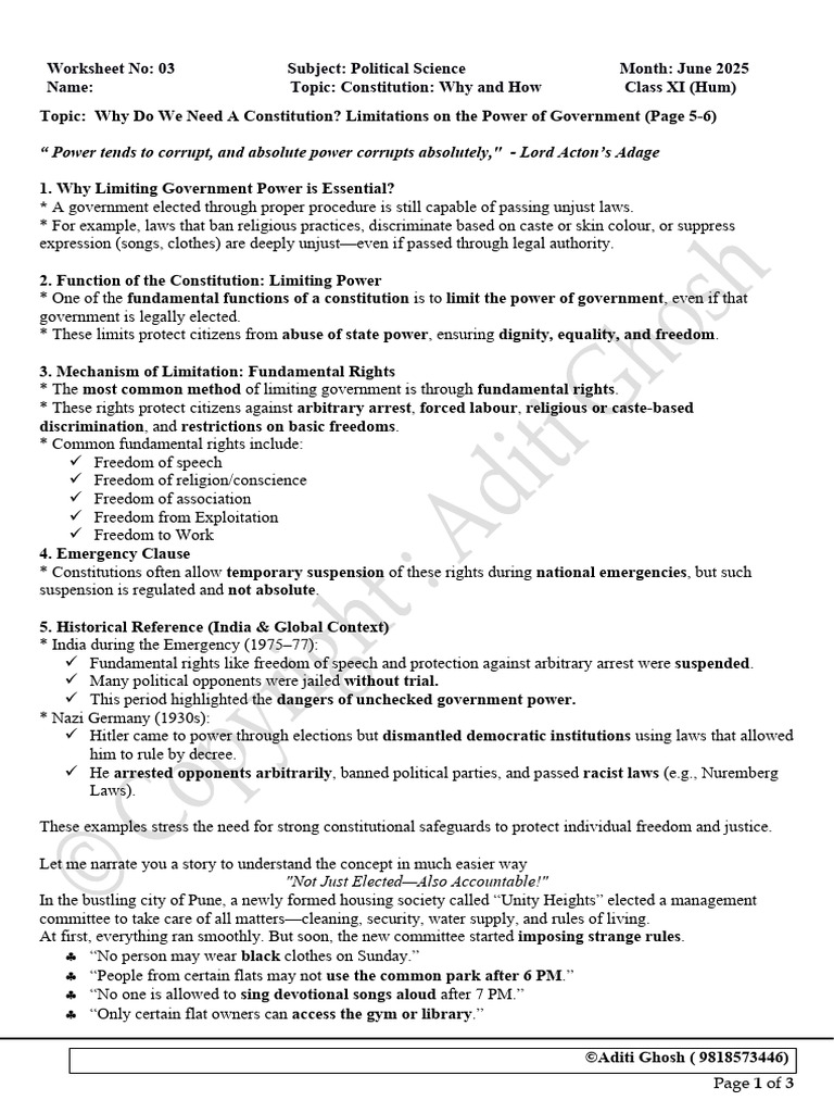 Assignment 3 Chapter Constitution Why How | PDF | Justice | State Of ...