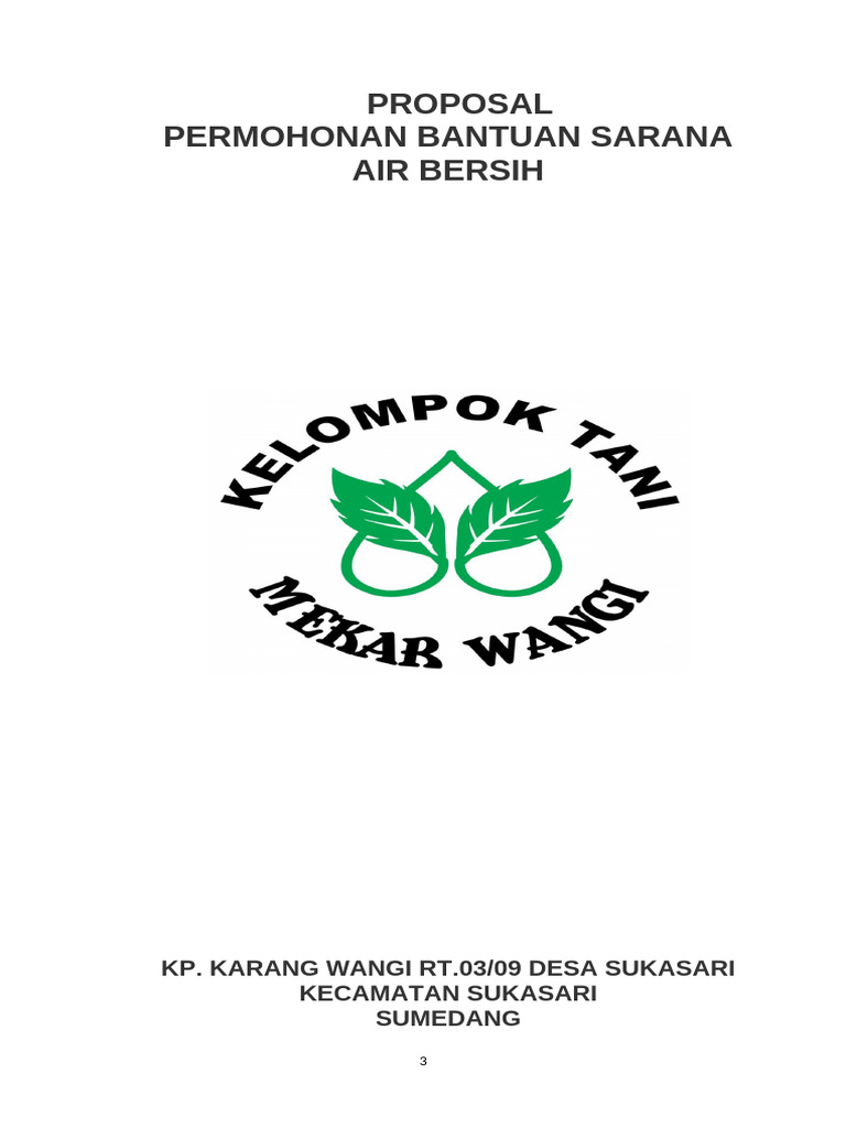 Proposal Bantuan Sarana Air Bersih | PDF