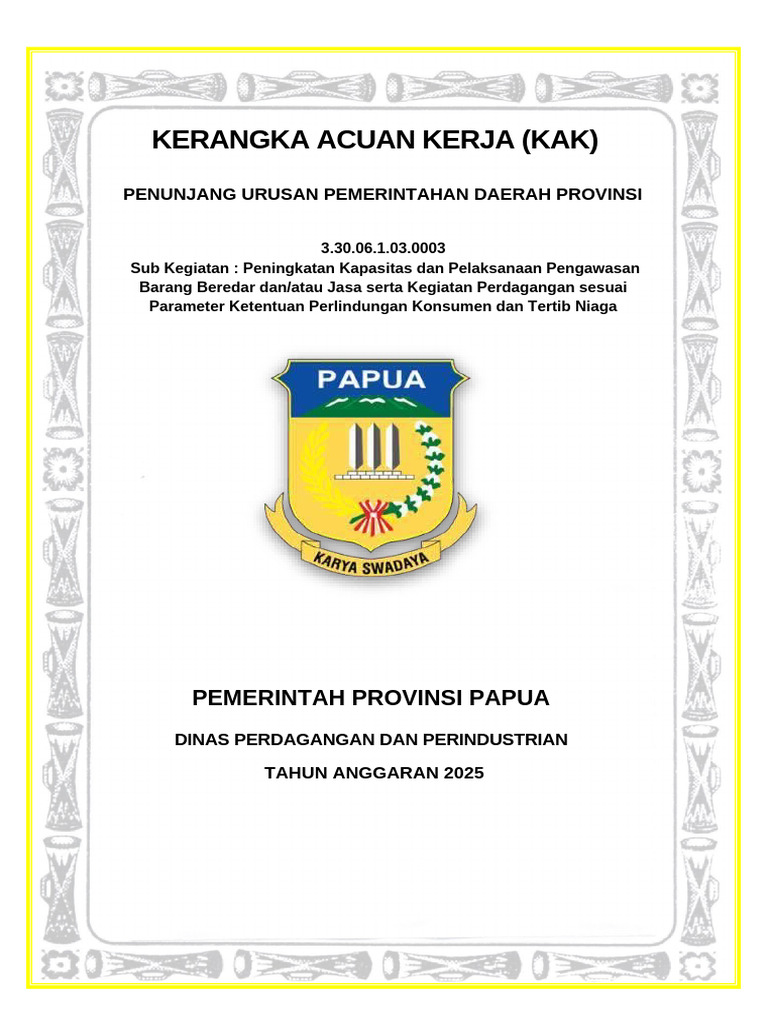 Ini TOR KAK Perlindungan Konsumen | PDF