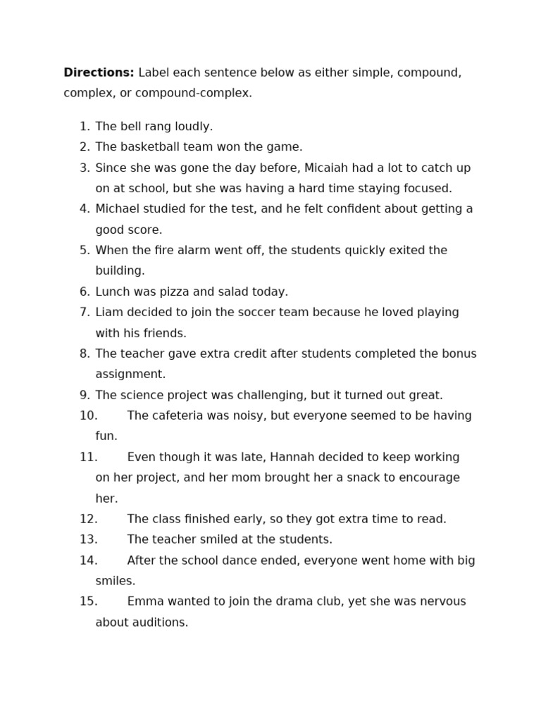 Lesson 3 - Compound, Complex Sentences | PDF
