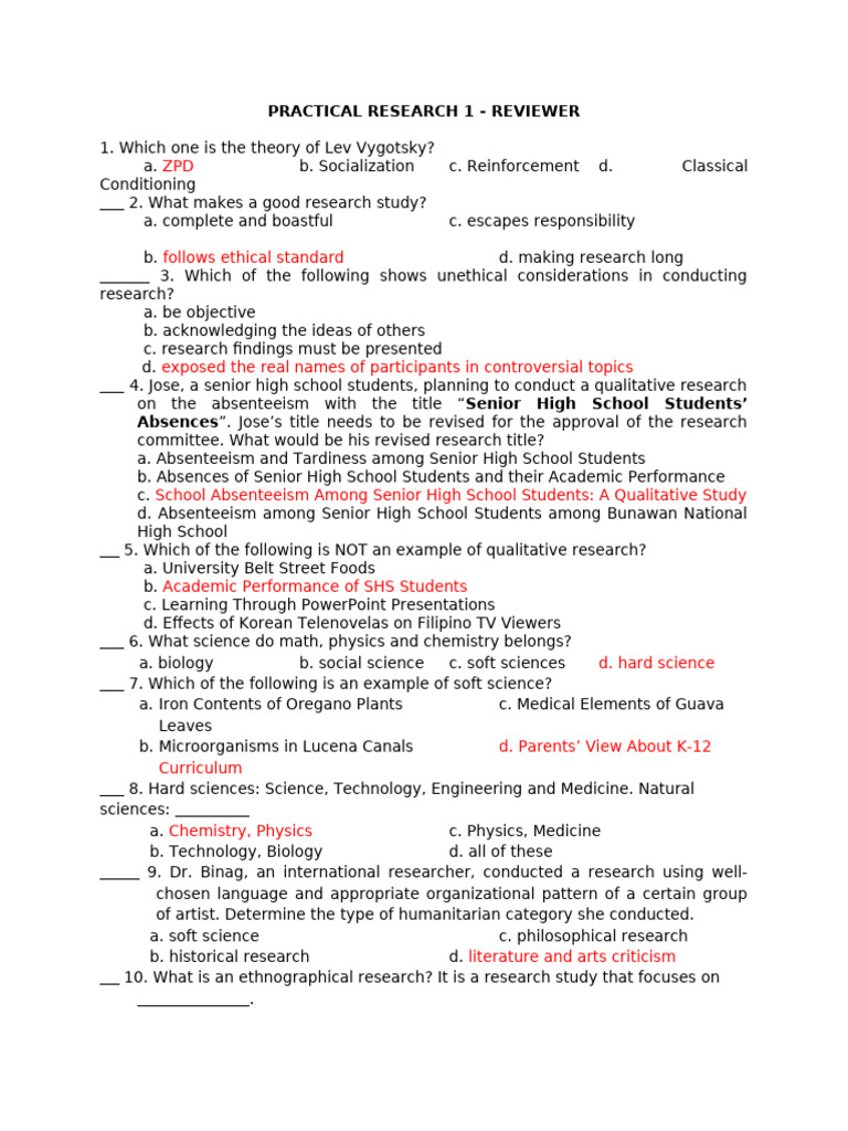 Practical Research 1 - Reviewer | PDF | Qualitative Research | Data