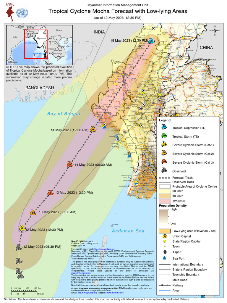 Mocha - Map - T With Low-Lying - 12may2023 - A4 | PDF | Myanmar ...