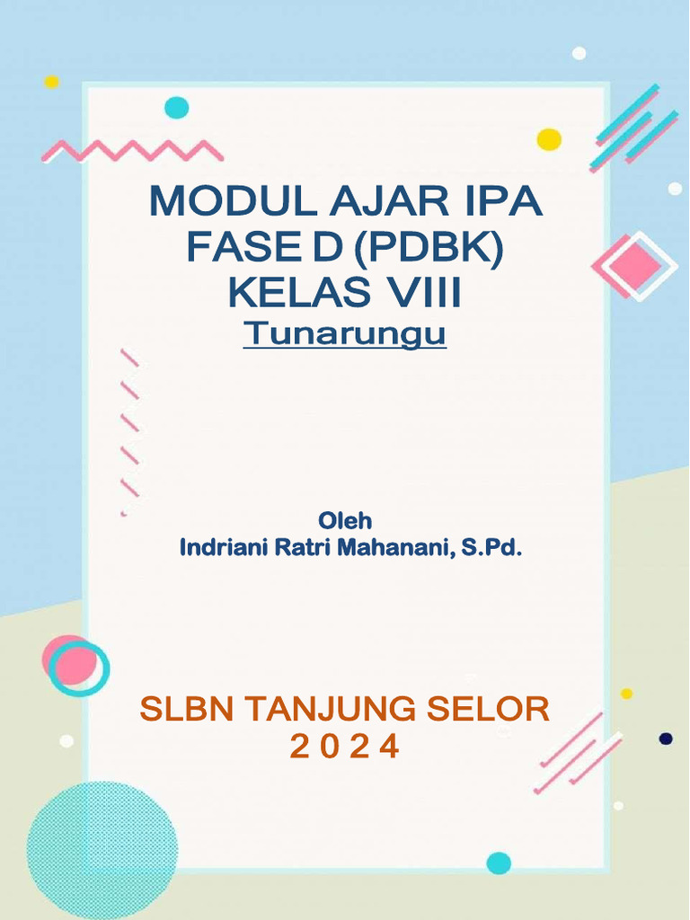 Modul Ajar IPA untuk Tunarungu Kelas VIII | PDF