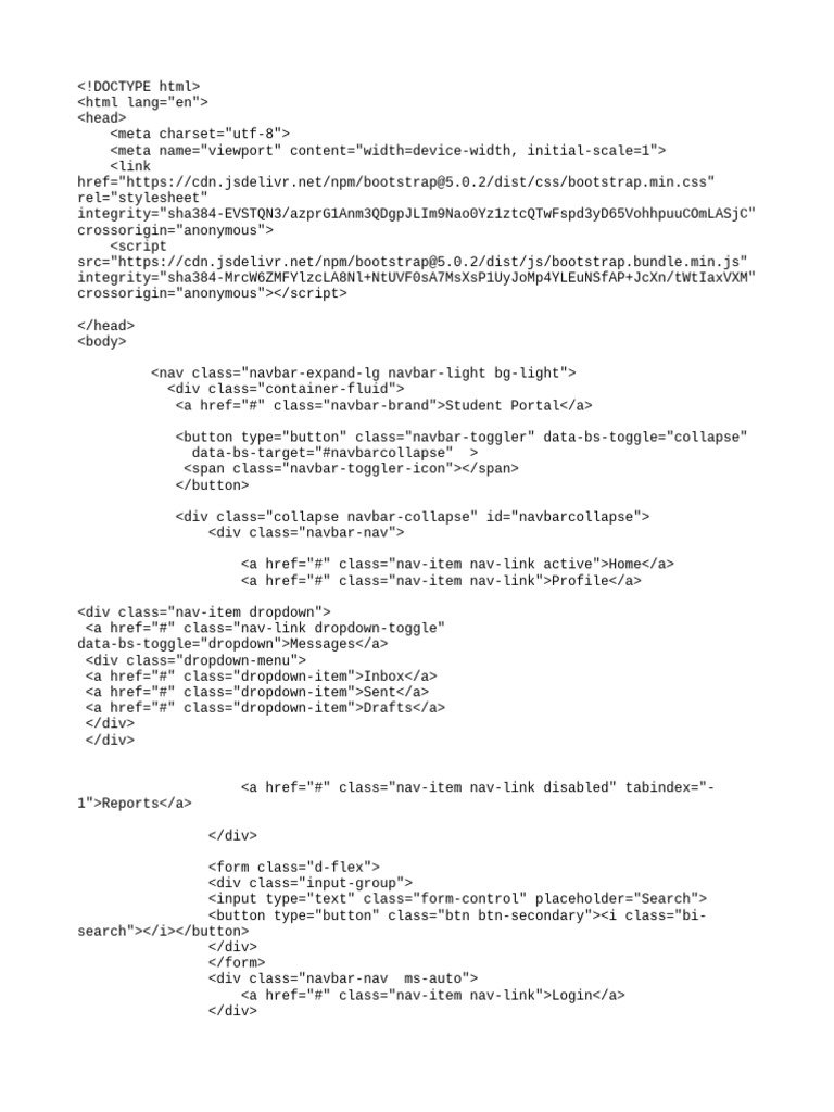 HTML Navigation Links Example | PDF