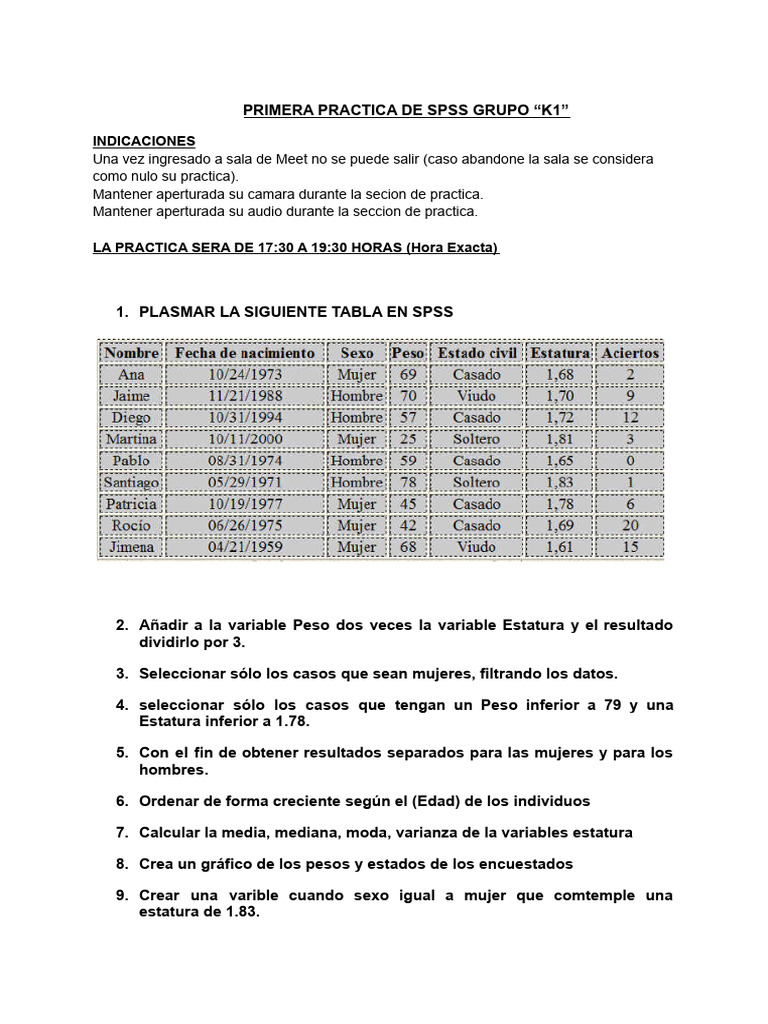 Primera Practica de Spss Grupo "k1"-1 | PDF
