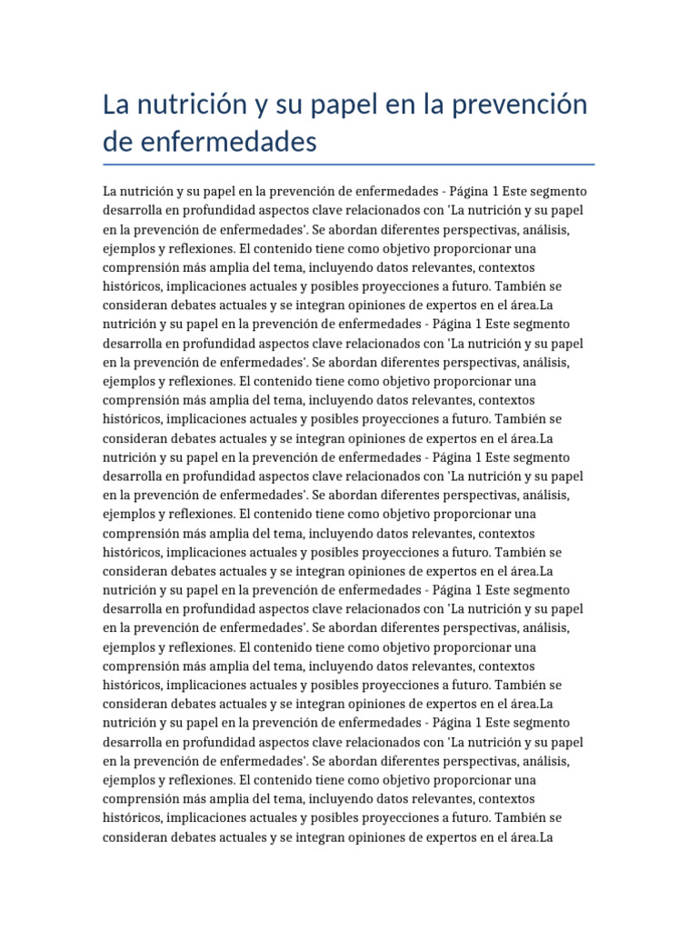 Documento Extendido 9 La Nutrición y Su Papel en La | PDF | Nutrición | Dieta y nutrición