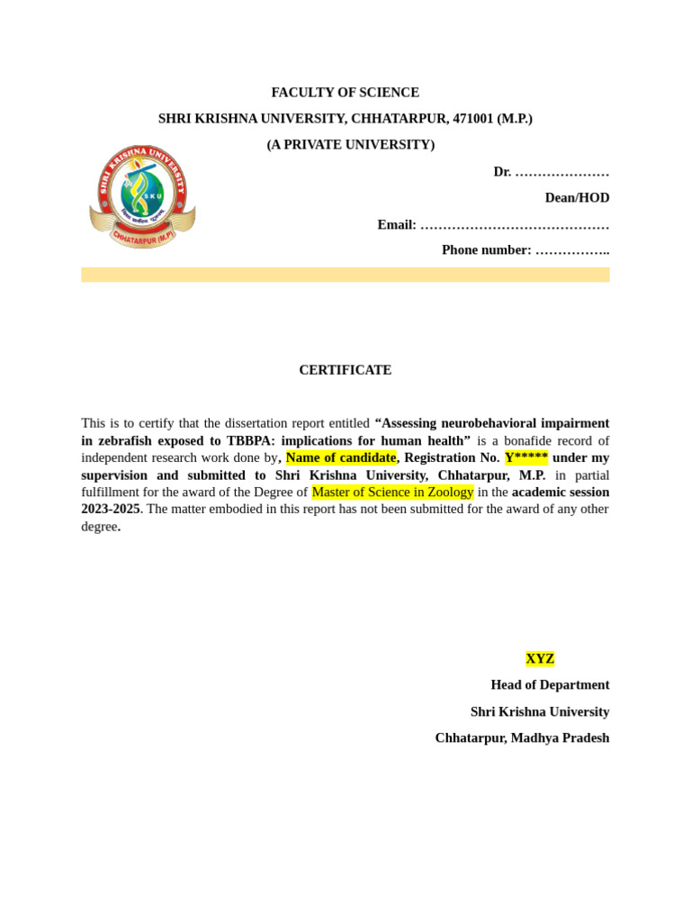CERTIFICATES for Dissertations | PDF | Higher Education | Academia