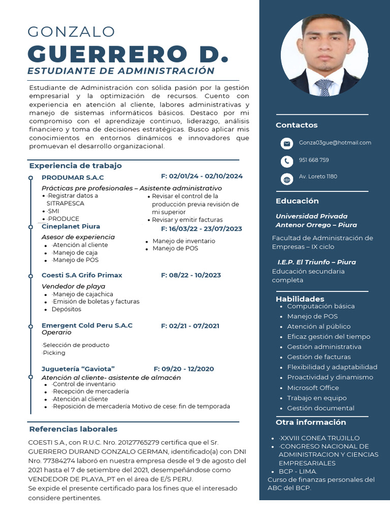 CV Gonzalo 2025 | PDF | Business