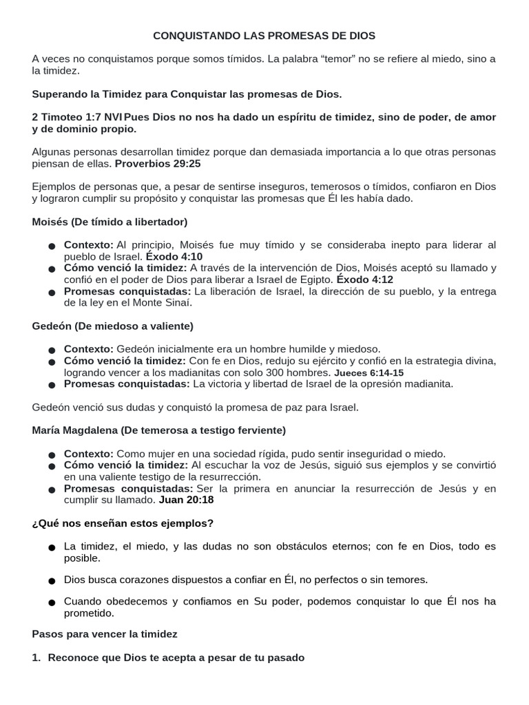 Conquistando Las Promesas de Dios | PDF | Moisés | Jesús