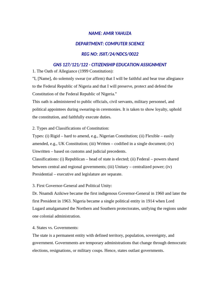 Citizenship Education Assignment Expanded | PDF | Democracy | Political Ideologies