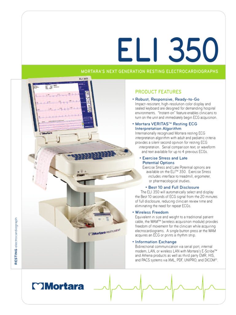 ELI 350 Resting Electrocardiograph Overview | PDF | Electrocardiography ...