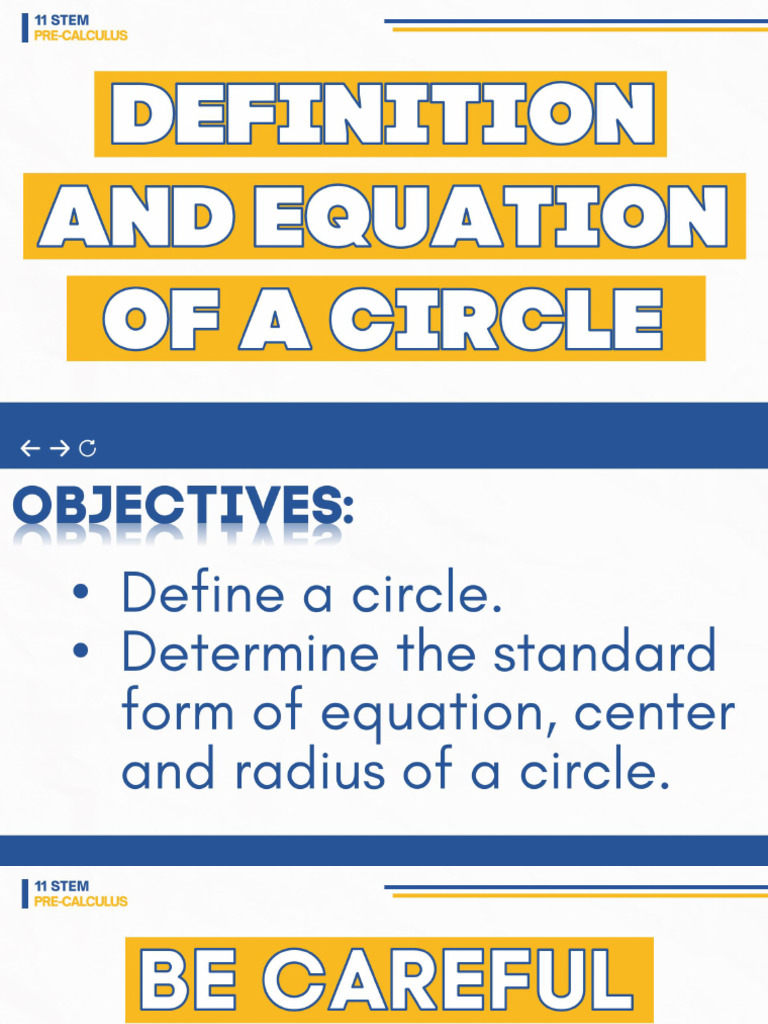 W2 3 PRECAL Definition and Equation of A Circle | PDF