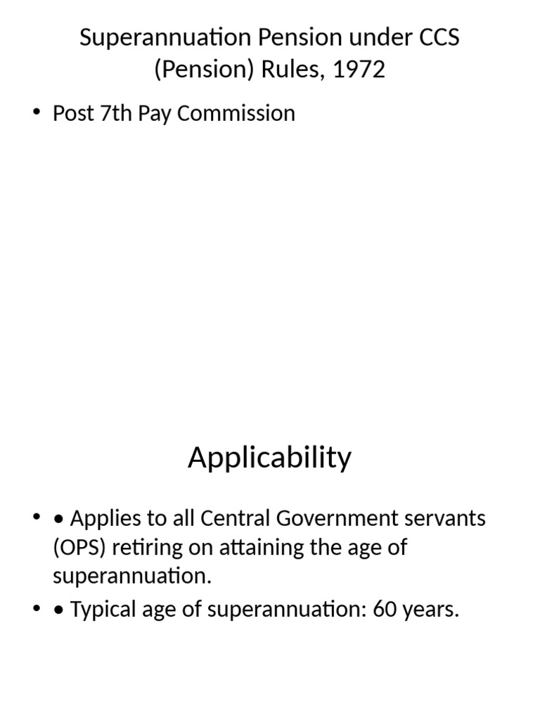 Superannuation Pension Guide for Govt Employees | PDF