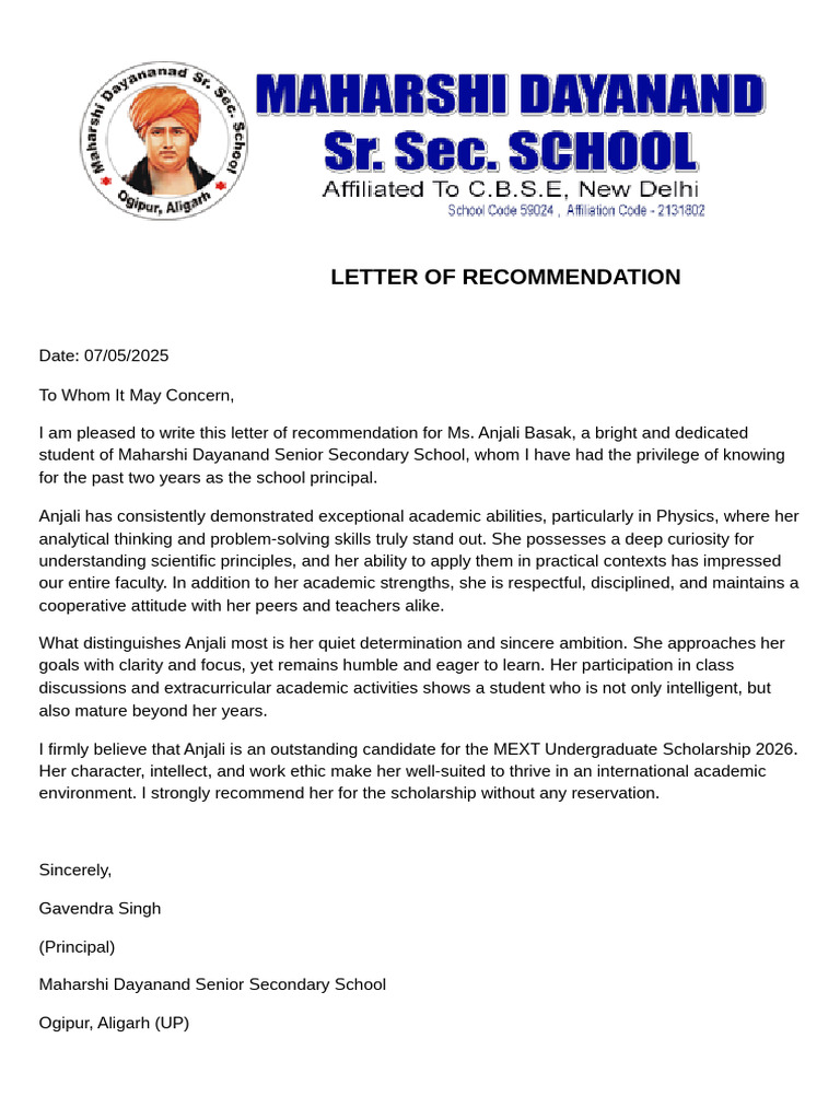 Bilkul! Main Aapke Liye Ek Professional Aur Impressive Letter of ...
